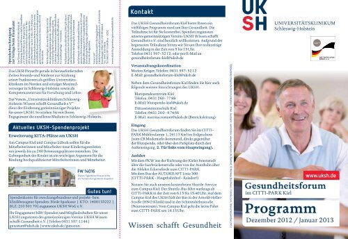 Programm - UKSH Universitätsklinikum Schleswig-Holstein