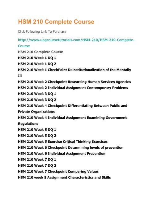 HSM 210 Complete Course.pdf