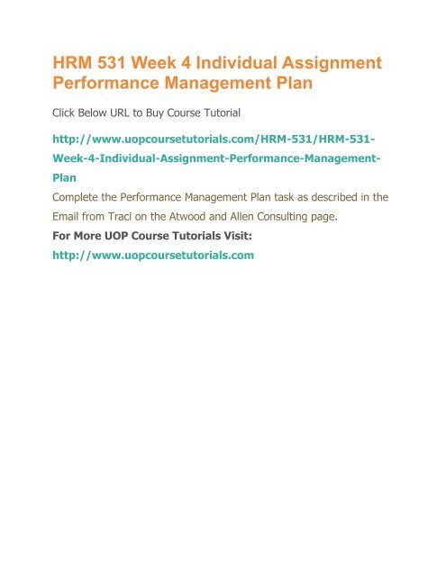 HRM 531 Week 4 Individual Assignment Performance Management Plan.pdf