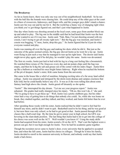 The Breakaway PDF - ereadingworksheets