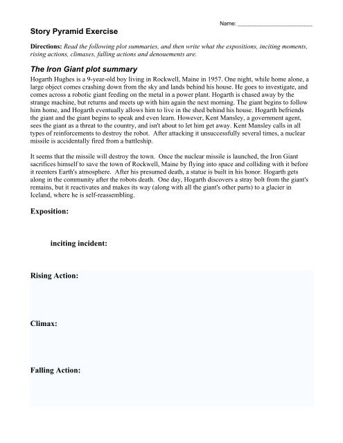 Story Pyramid Exercise - ereadingworksheets