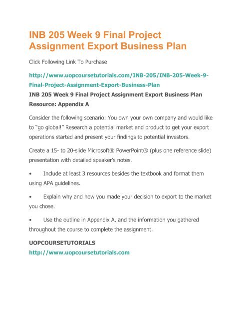 INB 205 Week 9 Final Project Assignment Export Business Plan.pdf