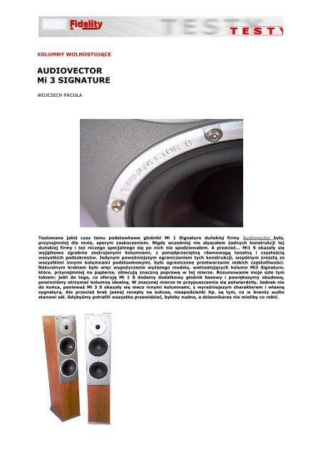 AUDIOVECTOR Mi 3 SIGNATURE