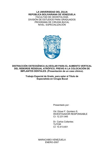 LA UNIVERSIDAD DEL ZULIA REPÚBLICA BOLIVARIANA ... - inicio
