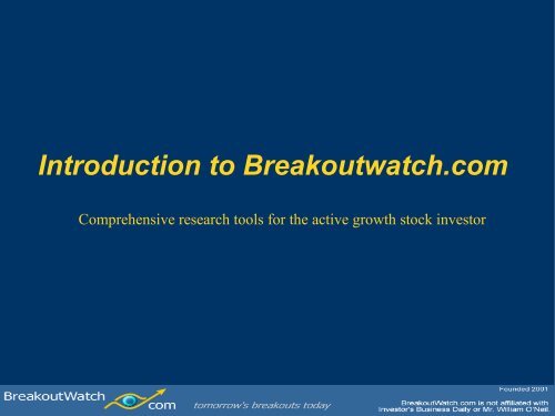 Introduction to Breakoutwatch.com