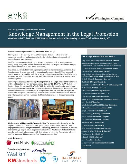 Knowledge Management in the Legal Profession
