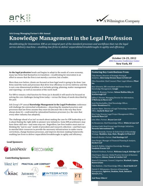 Knowledge Management in the Legal Profession