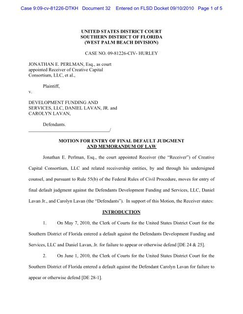 Judgment Florida State To State