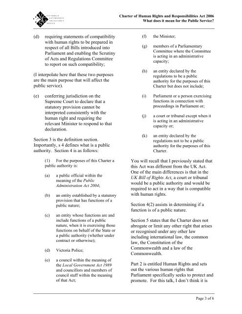 Charter of Human Rights and Responsibilities Act 2006 - Victorian ...