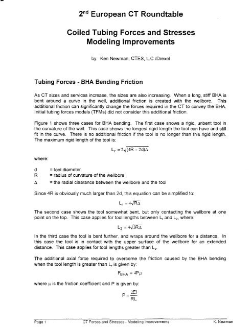 Coiled Tubing Forces and Stresses Modelling ... - NOV CTES