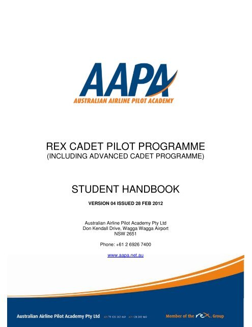 REX CADET PILOT PROGRAMME STUDENT HANDBOOK