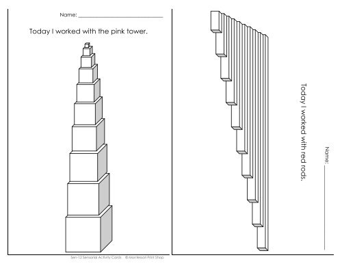Sen-12 Sensorial Activity Cards - Montessori Print Shop