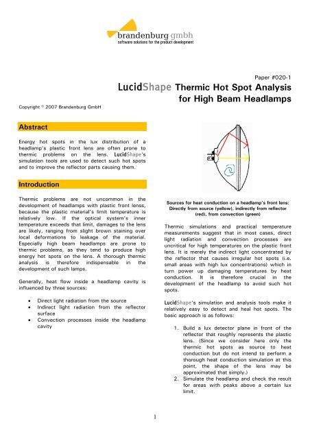 LucidShape Thermic Hot Spot Analysis for High Beam Headlamps