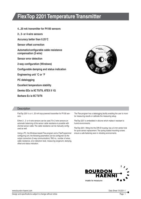 FlexTop 2201 Temperature Transmitter