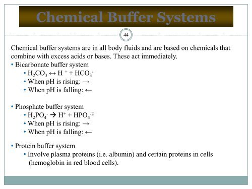Chemical Buffer SystemsCh