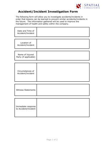 Instructions for the Incident/Accident Investigation Form (SORM-703)