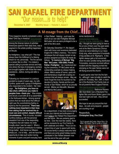 SAN RAFAEL FIRE DEPARTMENT