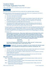 PA1S Application for a probate search (copies of grants and wills)