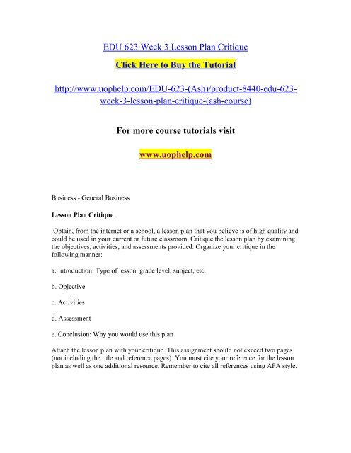 EDU 623 Week 3 Lesson Plan Critique.pdf
