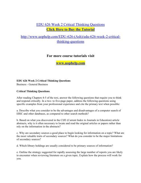 EDU 626 Week 2 Critical Thinking Questions.pdf