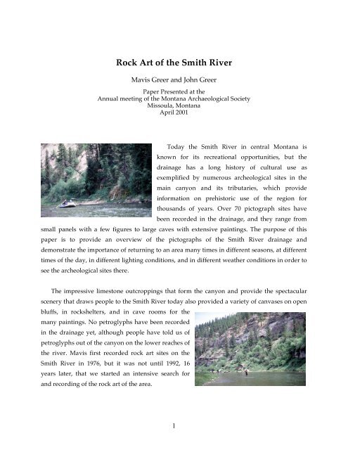 Rock Art of the Smith River