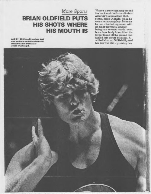 Sport magazine article #2 - Brian Oldfield