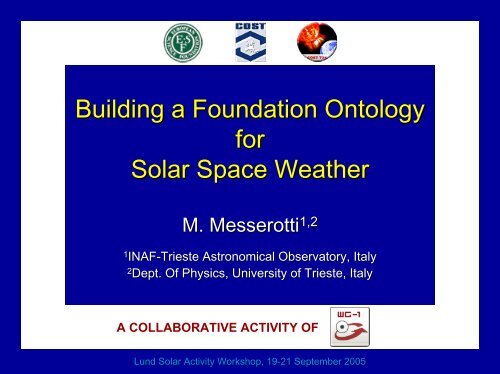 Building a Foundation Ontology for Solar Space Weather - NOA