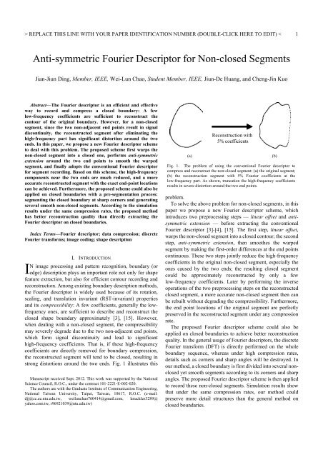 Jian-Jiun Ding, Wei-Lun Chao, Jiun-De Huang, and Cheng-Jin Kuo
