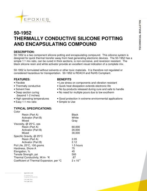 THERMALLY CONDUCTIVE SILICONE POTTING AND ENCAPSULATING COMPOUND