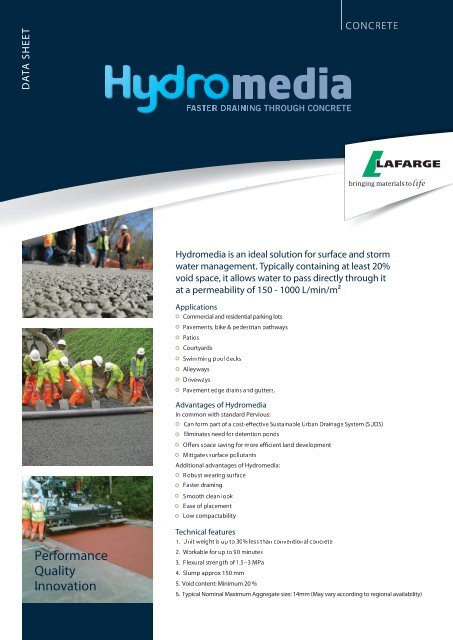 Hydromedia Data Sheet - Canada - Lafarge