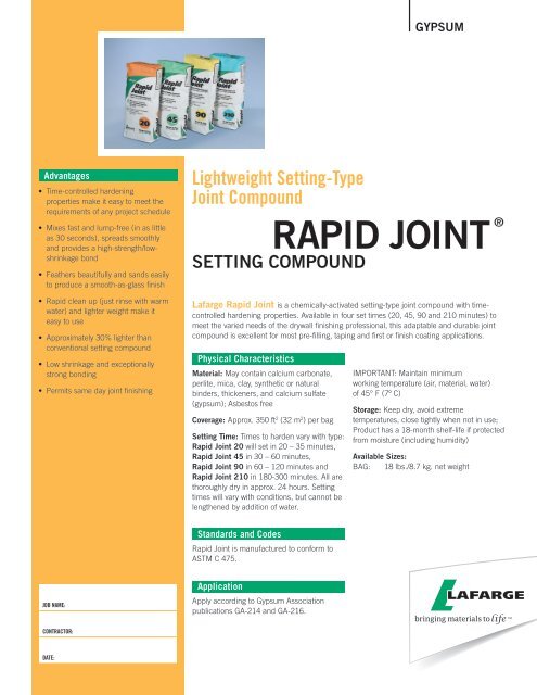 Rapid joint
