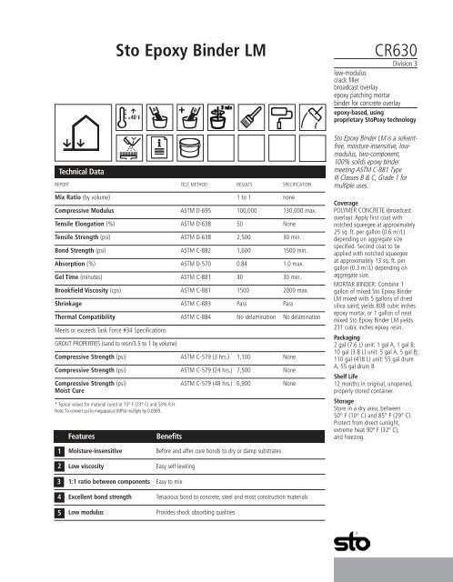 Sto Epoxy Binder LM CR630