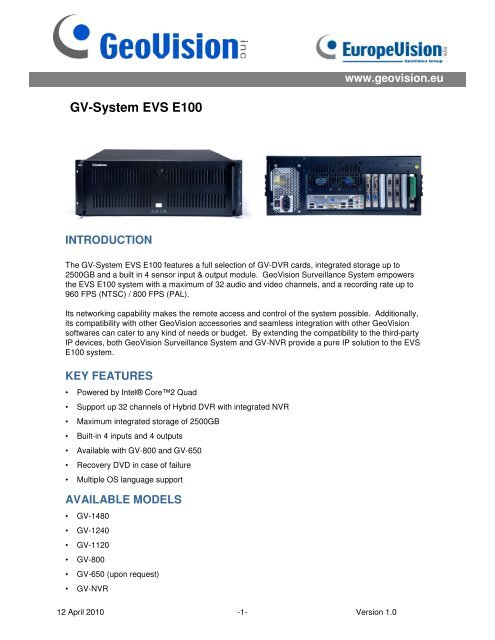 GV-System EVS E100
