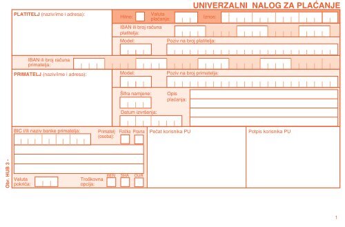 Obrazac HUB 3