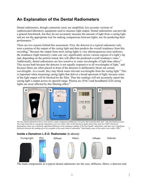 An Explanation of the Dental Radiometers