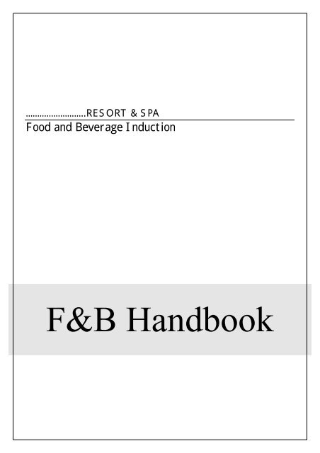 F&B Handbook