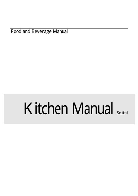 Kitchen Manual