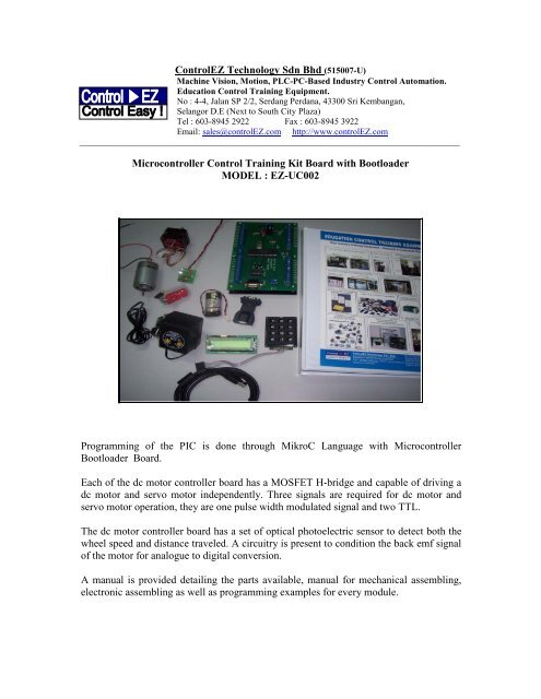 electronic assembling as well as programming examples for every module