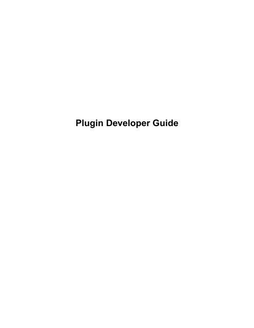 Plugin Developer Guide