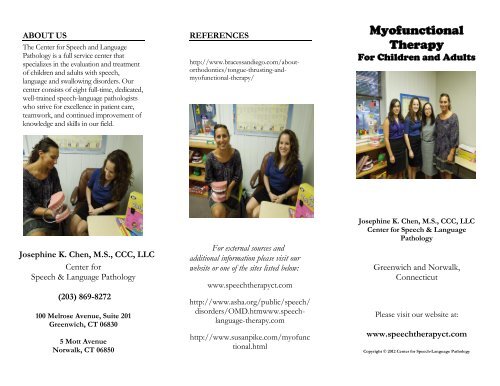 Speech Pathology Brochure