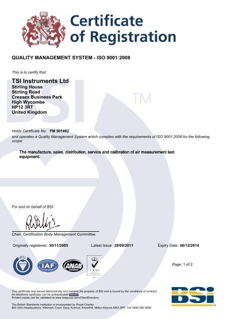 BSI Certificate - Tsi.com