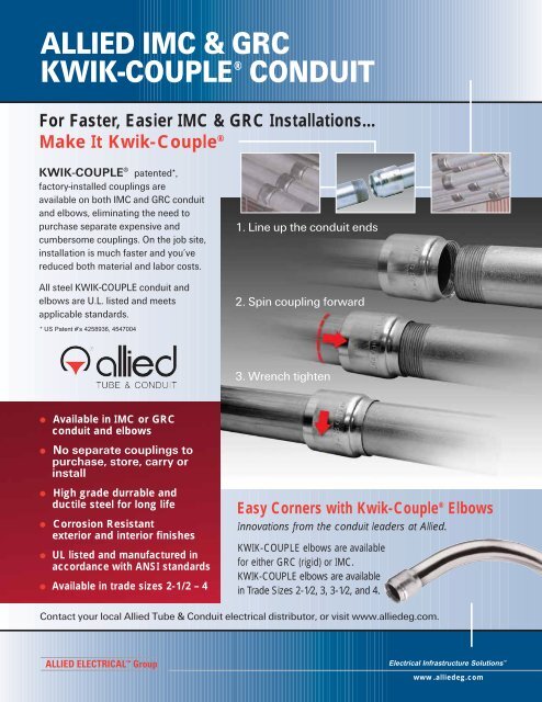 ALLIED IMC & GRC KWIK-COUPLE CONDUIT