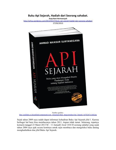 Buku Api Sejarah Hadiah dari Seorang sahabat
