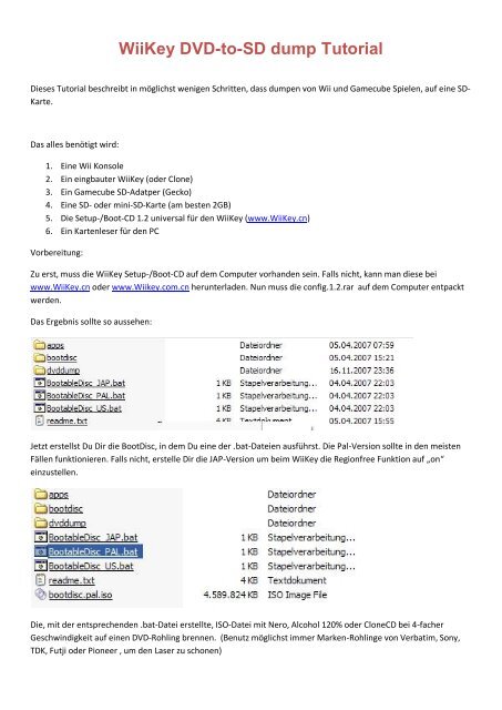 WiiKey DVD2SD dump TUT german