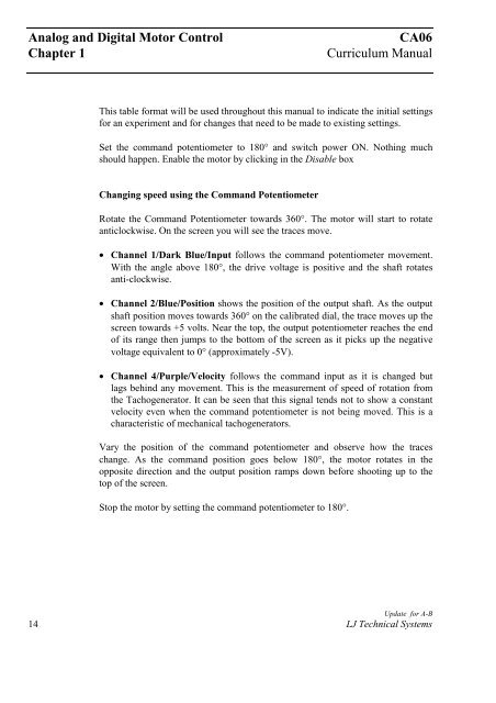 Analog and Digital Motor Control CA06 Chapter 1 ... - LJ Create