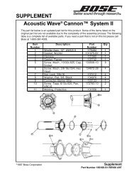 Panaray Acoustic Wave Cannon System II Loudspeaker ... - Bose