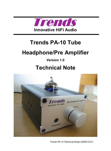 Trends audio pa-10 tube headphone amplifier