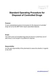 Standard Operating Procedure for Operating in the ... - Pharmacy SOP