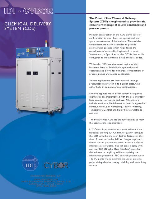 CHEMICAL DELIVERY SYSTEM (CDS)