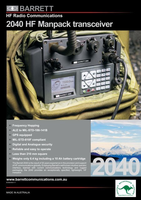 2040 HF Manpack transceiver